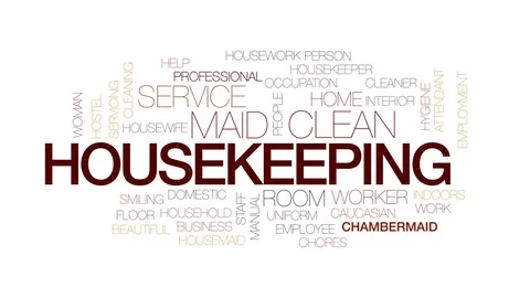 Housekeeping animated word cloud, text d... | Stock Video | Pond5