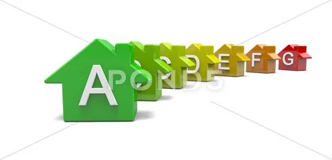 Houses energy efficiency levels classification Illustration #33989732