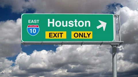 Houston Interstate 10 Exit Sign with Tim... | Stock Video | Pond5