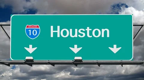 Houston Interstate 10 Freeway Sign Time ... | Stock Video | Pond5