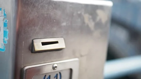 How to insert a coin into a public parki... | Stock Video | Pond5