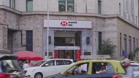 HSBC India headquarters bank logo on ent... | Stock Video | Pond5