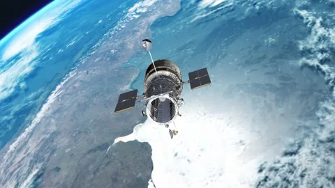 Hubble Space Telescope in Orbit High Abo... | Stock Video | Pond5