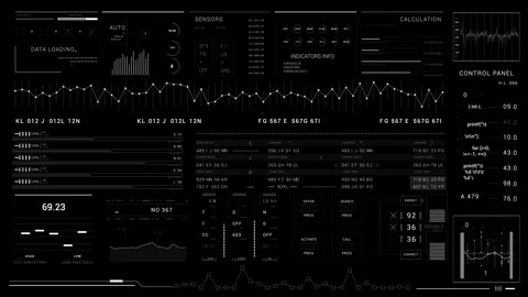 HUD 2GFX Technology Sci Fi 2D texture.Us... | Stock Video | Pond5
