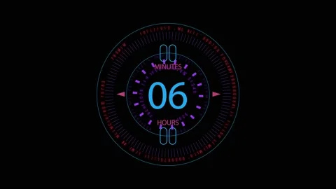 HUD animated circular time count with wh... | Stock Video | Pond5