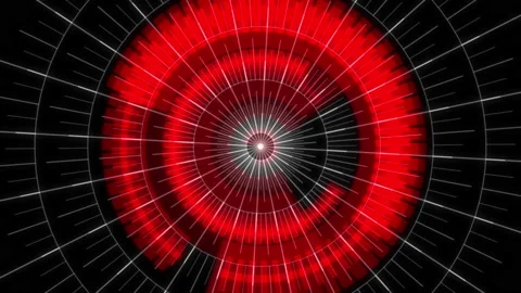 HUD Arc Audio Equalizer Radial Grids Red... | Stock Video | Pond5