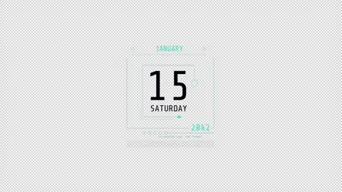 HUD of the calendar date animated in a f... | Stock Video | Pond5