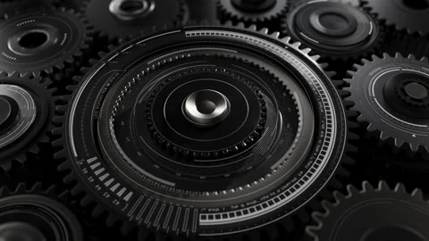 HUD Cog wheel User Interface Futuristic ... | Stock Video | Pond5