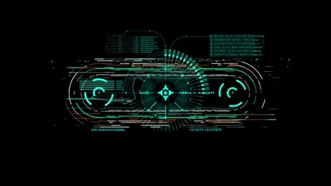 HUD data transfer. Animation on black ba... | Stock Video | Pond5
