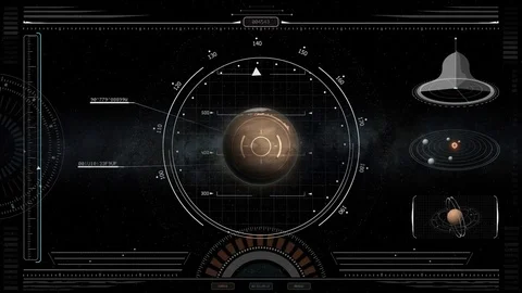 HUD Display Spacecraft Mars Approach Scr... | Stock Video | Pond5