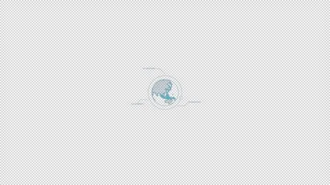 HUD element rotating globe with coordina... | Stock Video | Pond5