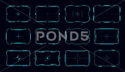HUD frames of aim control panel and target screen Illustration #160727404