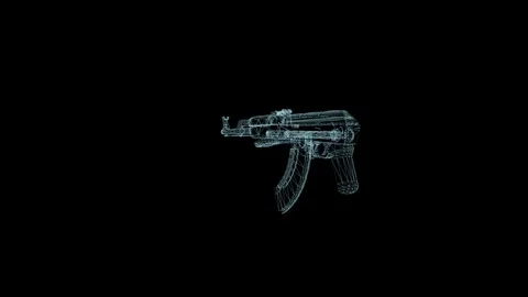 HUD The futuristic 3D sci-fi military AK... | Stock Video | Pond5