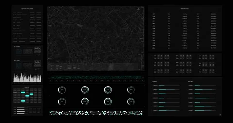 HUD head up display interface template s... | Stock Video | Pond5