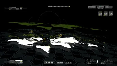 HUD map. Virtual earth map with infograp... | Stock Video | Pond5