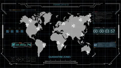 HUD map. Virtual earth map with infograp... | Stock Video | Pond5