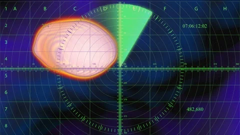 HUD Radar Sweep of Incandescent Big Come... | Stock Video | Pond5