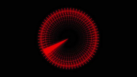 HUD Rader Red VJ Loop Animation Backgrou... | Stock Video | Pond5