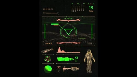 HUD sci fi panel. Control panel HUD tech... | Stock Video | Pond5