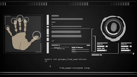HUD Screen Fingerprint Analysis | Stock Video | Pond5