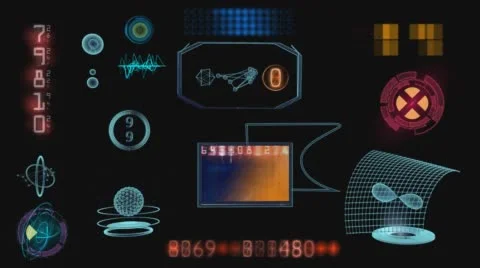 hud space system with black background a... | Stock Video | Pond5