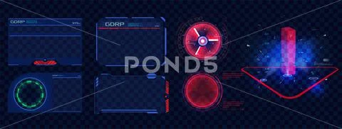 HUD UI GUI futuristic user interface screen isolated elements set. High tech Illustration #127926692