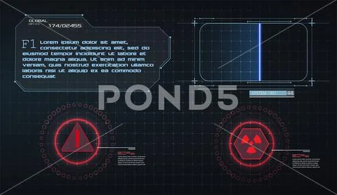 HUD UI GUI futuristic user interface screen elements set. High tech ...