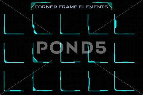 HUD Vector Futuristic Line Border Frame Template for Screen Game ...