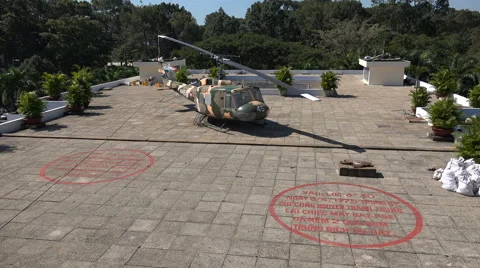 Huey chopper on platform, standing by, I... | Stock Video | Pond5