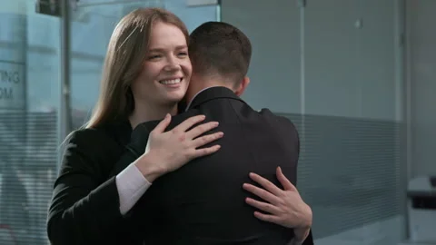 Hug of Friendly Staff or Pretty Business... | Stock Video | Pond5