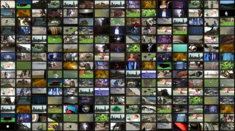 Huge Array of TVs / Television Wall disp... | Stock Video | Pond5