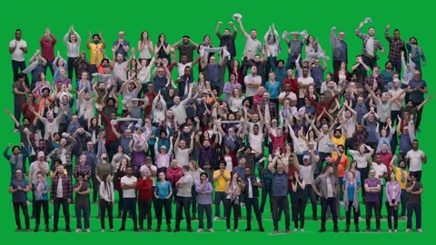 Huge crowd of diverse people watching fo... | Stock Video | Pond5