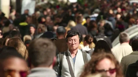 Huge crowd of ethnic mixed people | Stock Video | Pond5