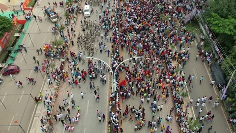 Huge crowd gathering during immersion of... | Stock Video | Pond5