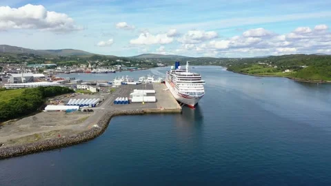 Huge cruise ship visiting Killybegs harb... | Stock Video | Pond5