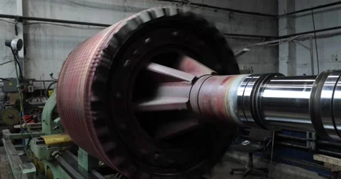 Huge electric motor spinning at the prod... | Stock Video | Pond5