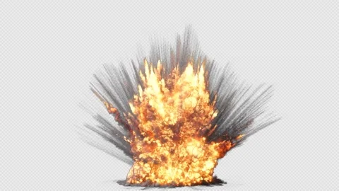 Huge Explosion with particles trails on ... | Stock Video | Pond5