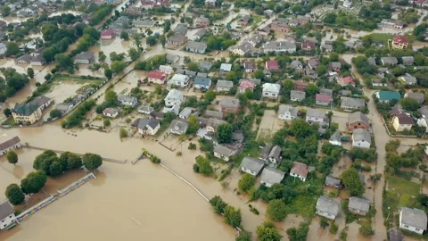 Huge flood, homes totally destroyed, sta... | Stock Video | Pond5