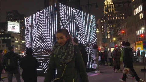 Huge Interactive Cube installation is gl... | Stock Video | Pond5