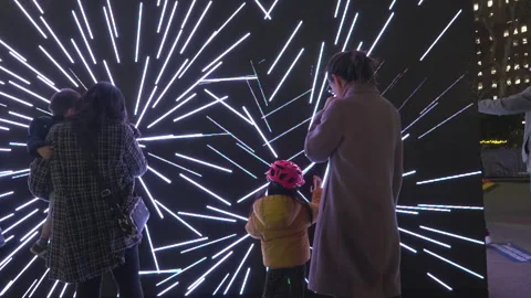 Huge Interactive Cube installation is gl... | Stock Video | Pond5