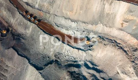 Photograph: Huge iron ore quarry iron ore quarry top view Aero photo ...
