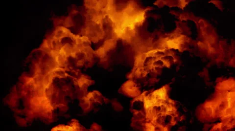 Huge night fire on a gas or oil well or ... | Stock Video | Pond5