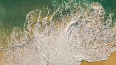 Huge ocean waves with foam break on the ... | Stock Video | Pond5