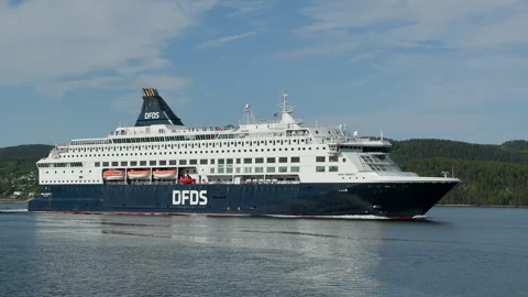 huge ship dfds pearl seaways approaching... | Stock Video | Pond5