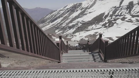 huge staircase overlooking the Andes mou... | Stock Video | Pond5