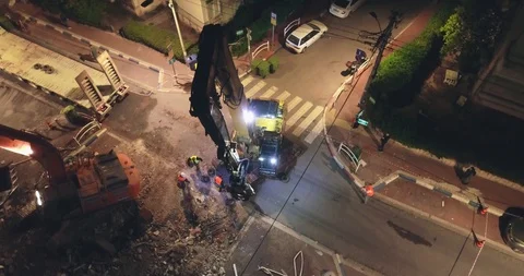 Huge truck loaded or unloaded excavator ... | Stock Video | Pond5