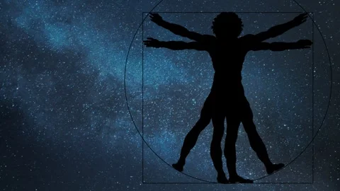 Human Anatomy Symbol Vitruvian man with ... | Stock Video | Pond5