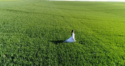 Human and nature. Aerial view at woman i... | Stock Video | Pond5