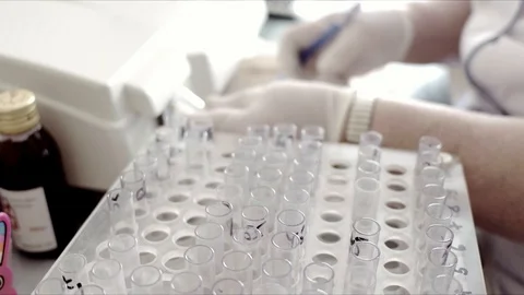 Human blood and dna laboratory, genetic ... | Stock Video | Pond5