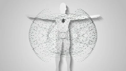 Human body and sphere | Stock Video | Pond5